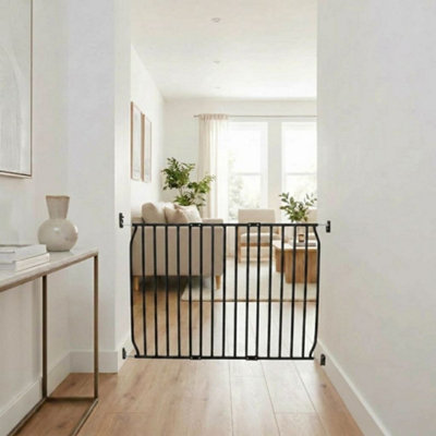 Safetots Eco Screw Fit Baby Gate, Black, 130cm - 140cm, Stair Gate for ...