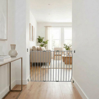 Safetots Eco Screw Fit Baby Gate, Grey, 130cm - 140cm, Stair Gate for ...