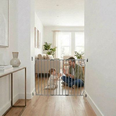 Safetots Eco Screw Fit Baby Gate, Grey, 130cm - 140cm, Stair Gate for ...