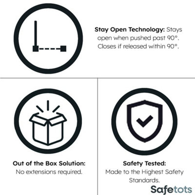 Safetots Elite Pressure Narrow Safety Gate, 65.5cm - 74.5cm, Matt Black ...