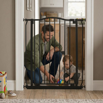 SAFETOTS EXTRA TALL CURVED TOP SAFETY GATE, 143CM - 152CM, MATT BLACK ...