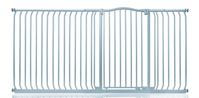 Safetots Extra Tall Curved Top Safety Gate, 207cm - 216cm, Matt Grey, Extra Tall 100cm in Height ...