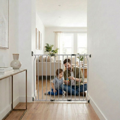 Safetots Extra Tall Eco Screw Fit Baby Gate, Grey, 110cm - 120cm, Extra ...