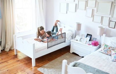 Safetots Extra Tall Wooden Bed Guard, Grey, 60cm High x 110cm Wide ...
