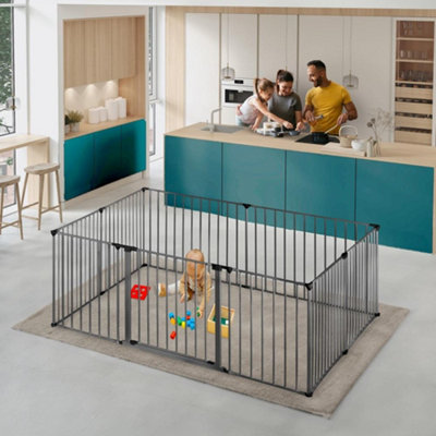 Safetots Premium Multi Panel Play Den, 144cm x 144cm, Grey, 70cm High ...