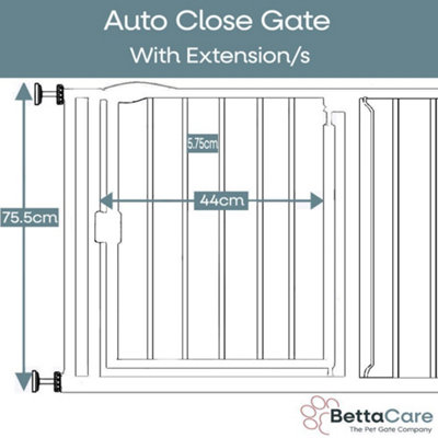 Safetots Pressure Fit Self Closing Stair Gate, 111cm - 118cm, Matt ...