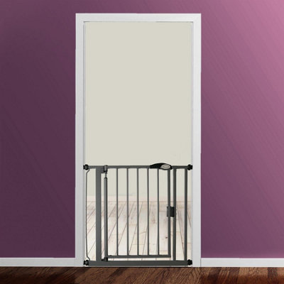 Safetots Pressure Fit Self Closing Stair Gate, 75cm - 82cm, Slate Grey ...