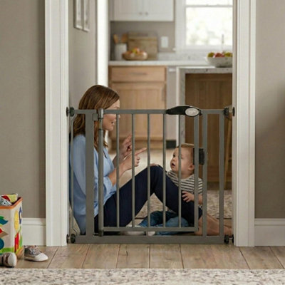 Safetots Pressure Fit Self Closing Stair Gate, 82.2cm - 89.2cm, Slate ...