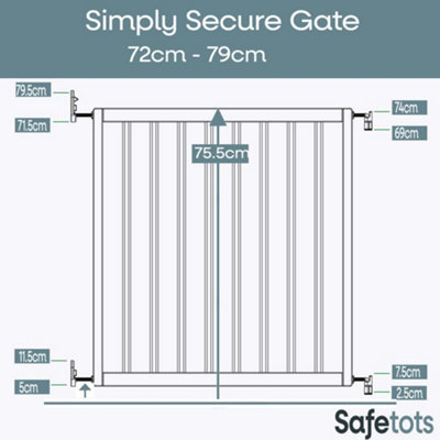 Safetots Simply Secure Wooden Gate, 72cm - 79cm, Natural, Wooden Stair ...