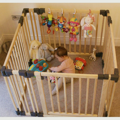 Safetots Wooden Play Den, 100cm x 100cm, Baby Playpen, Play Den for ...