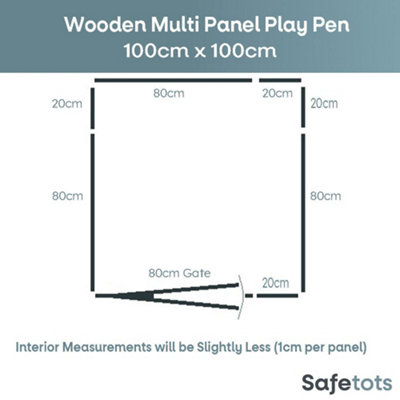 Safetots Wooden Play Den, 100cm x 100cm, Baby Playpen, Play Den for ...
