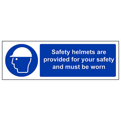 Safety Helmets Provided Safety PPE Sign - Rigid Plastic 300x100mm (x3 ...