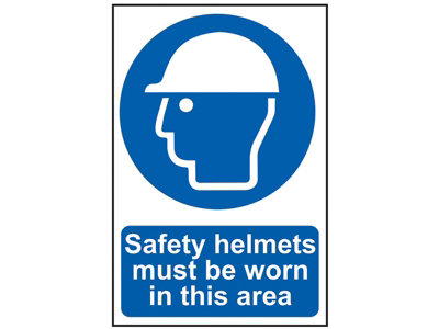 Safety Helmets Required Sign - Durable PVC 200 x 300mm