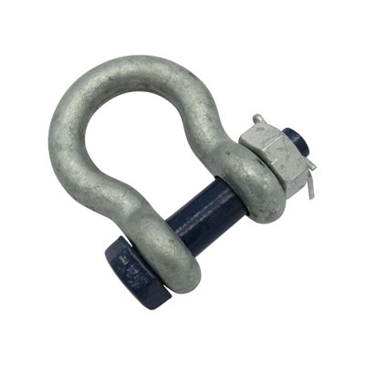 Safety Pin Bow Shackle (17 Ton Galvanised 42MM 17000KG Omega)