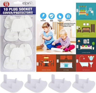 SAFETY SOCKET INSERTS ELECTRICAL UK MAIN PLUG COVER SECURITY GUARD 10PC