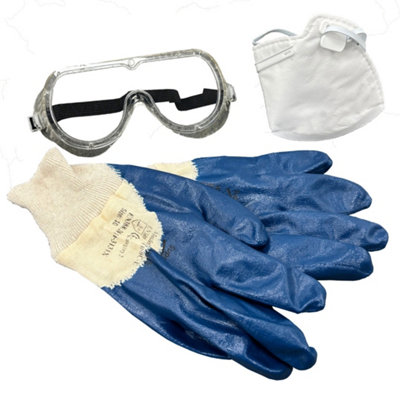 Safety Wear Pack, Vapour Mask (With Filter), Gloves and Goggles - For ...
