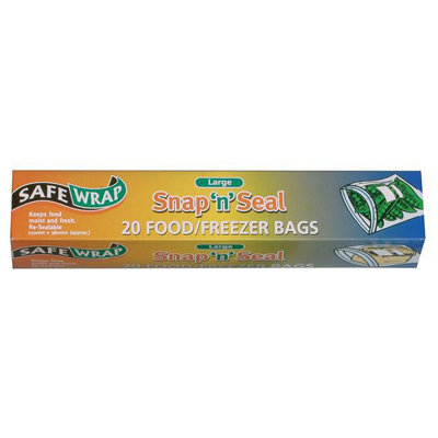 SAFEWRAP SNAP & SEAL FRIDGE / FREEZER BAG 7 X 9'' 30PK ONE COLOUR (ONE ...
