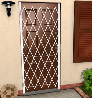 SAFTA Single Metal Folding Retractable Security Gate Barrier Grille ...
