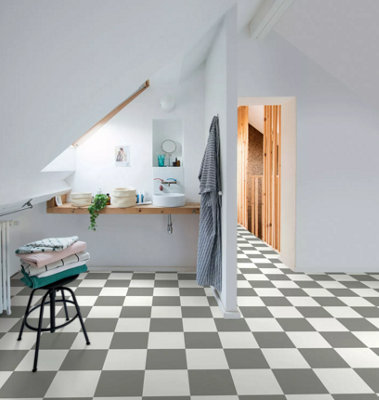 Sage and White Tile Vinyl Flooring 2m x 2m (4m2)