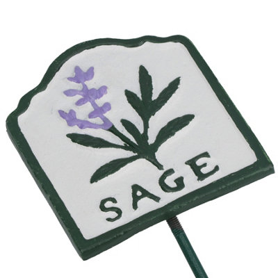 Sage Herb Sign Marker Label Cast Iron Plant Plaque Garden Yard Allotment