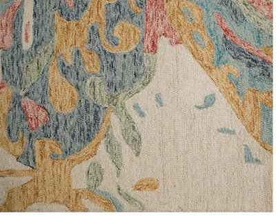 Sahaj Rectangular Shaped Hand Tufted Loop Carpets - Wool/Cotton - L200 ...