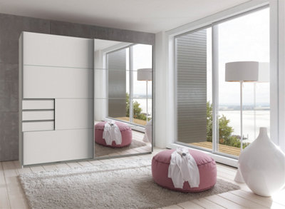 saigon 225 cm white 2 door sliding wardrobe