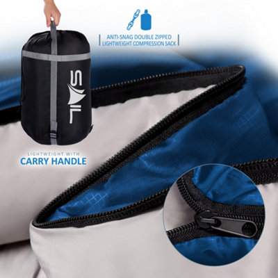 SAIL Waterproof Double Sleeping Bag with 2 Pillows Extra Large 3-4 ...
