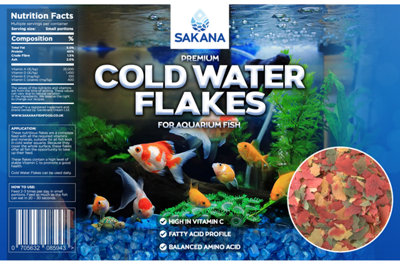 SAKANA 2.5L PREMIUM FISH FLAKES PROTEIN RICH BALANCED COLD WATER ...
