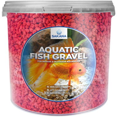 Sakana 2.5L Red Aquatic Fish Gravel - Premium Aquarium Tank Pond Décor ...