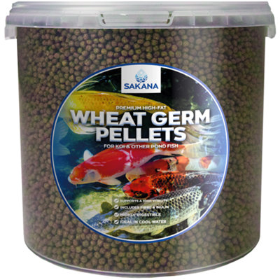 Sakana 5L Premium Wheat Germ Koi Pellets Complete High-Fat Cold Water ...