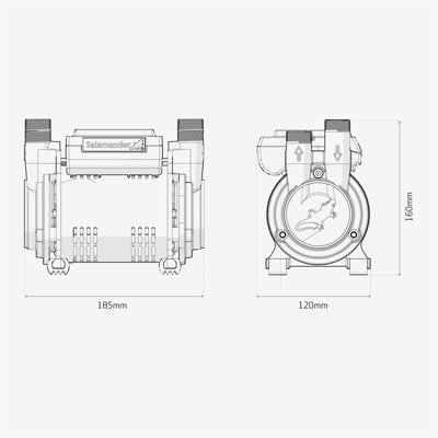Salamander CT75 Xtra Extra 2.0 Bar Twin Shower Pump+ Hoses + Anti ...