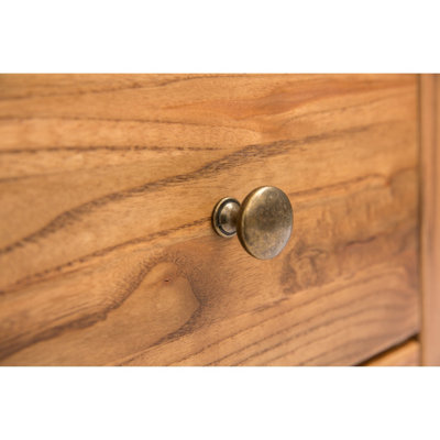 Salerno 3 Drawer Bedside Table Brass Knob