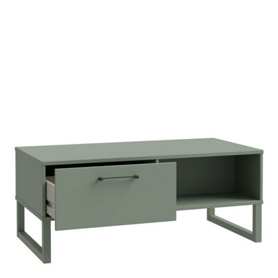 SALI 1 DRAWER COFFEE TABLE IN SAGE GREEN