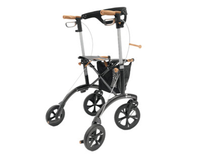 Saljol Allround Rollator - Black - Medium - Folding 4-wheeled Outdoor ...