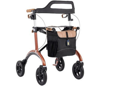 Saljol Carbon Rollator - Medium - Copper Red Height Adjustable Folding ...