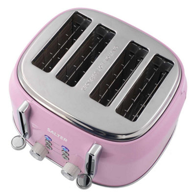 Salter 4 Slice Retro Toaster, Pink