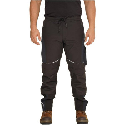 Sam Caan Softshell Mens Work Trousers Fleece Lined Water & Wind Proof ...