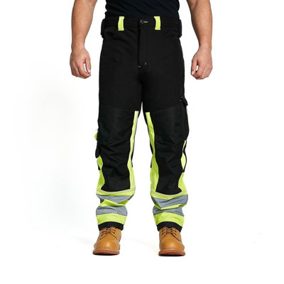 Sam Caan Softshell Mens Work Trousers Fleece Lined Water & Wind Proof ...