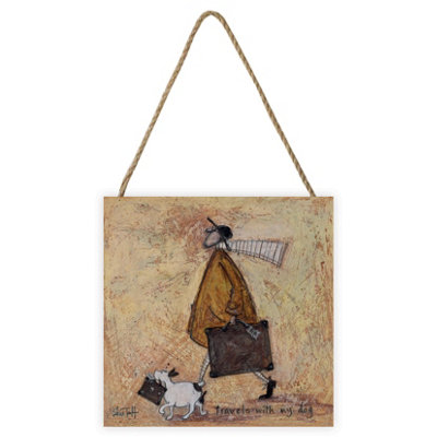 Sam Toft Travels With The Dog Wooden Plaque Beige/Brown (One Size)