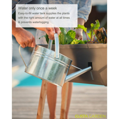 SAMMY SALAD raised bed for salad growing, with water tank - Anthracite ...