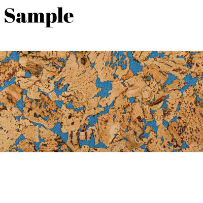 Sample: Beautiful Cork Wall Panels - Blue - 1 Stripe - 30cm x 5cm (11 ...