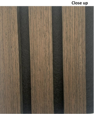 SAMPLE Dark Oak Acoustic 3D Timber Oak Slatted Wall Panel