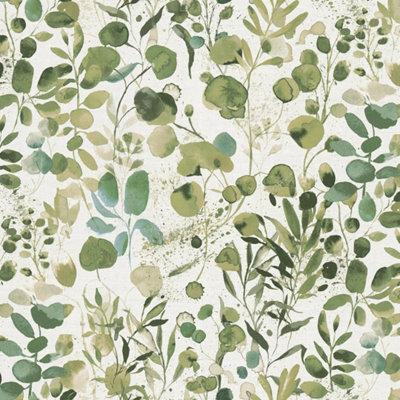 Sample of Cascading Vines Wallpaper in Green