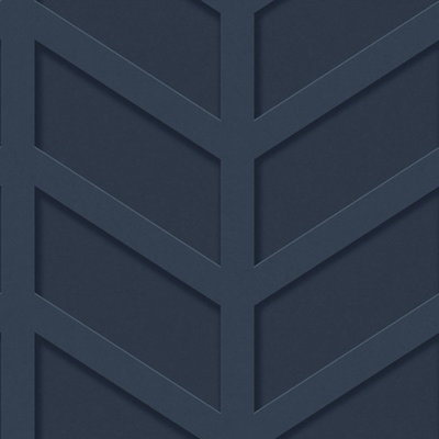 Sample of Chevron Panel Wallpaper in Dark Blue