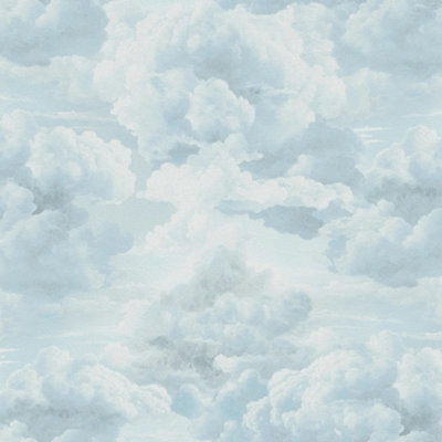 Sample of Cloudy Dreams Wallpaper in Blue