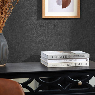 Sample of Dolomite Metallic Wallpaper in Charcoal