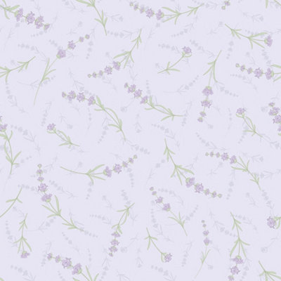 Sample of Lavender Cascade Wallpaper in Lilac