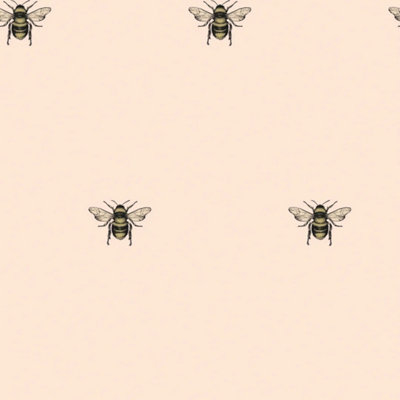 Sample of Luxe Bee Wallpaper In Pink