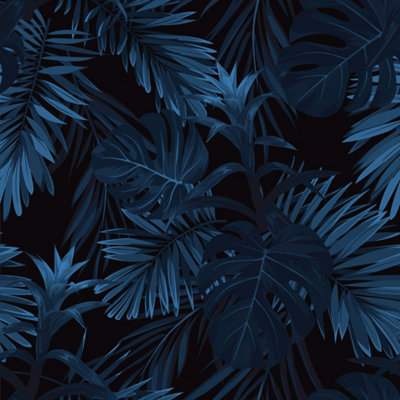 Sample of Midnight Tropics Wallpaper in Navy