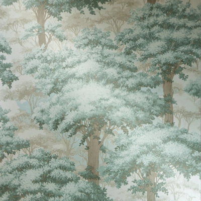 Sample of New Forest Toile Wallpaper in Green